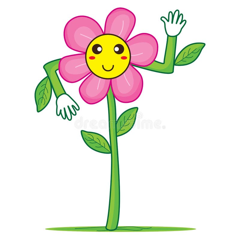 Olycklig Lycklig Smiley För Blomma Vektor Illustrationer - Illustration ...