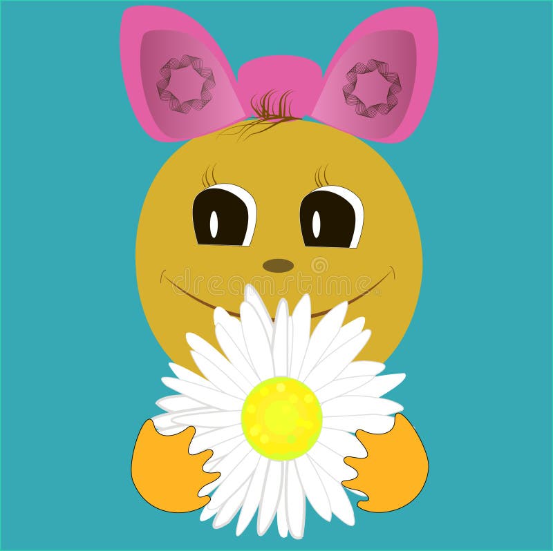 Emoticon mit Blume vektor abbildung. Illustration von emoticon - 67203081