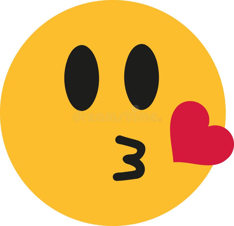 Emoticongezicht Die Een Kus Werpen Het Knipogen Smiley Met Een Hart ...