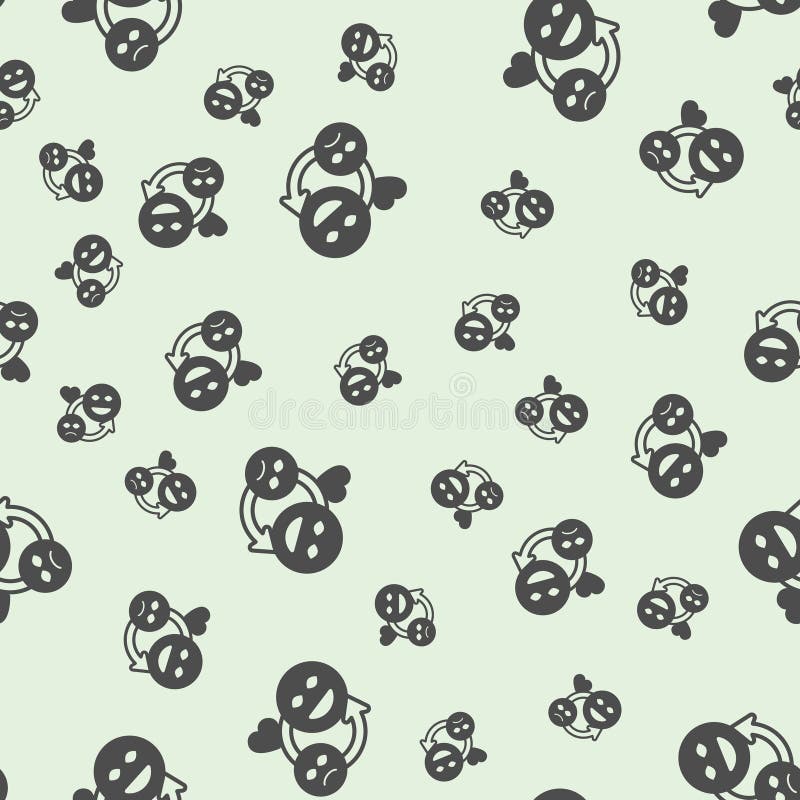 Smileys with Circular Arrow and Heart Solid Seamless Pattern, Charity ...