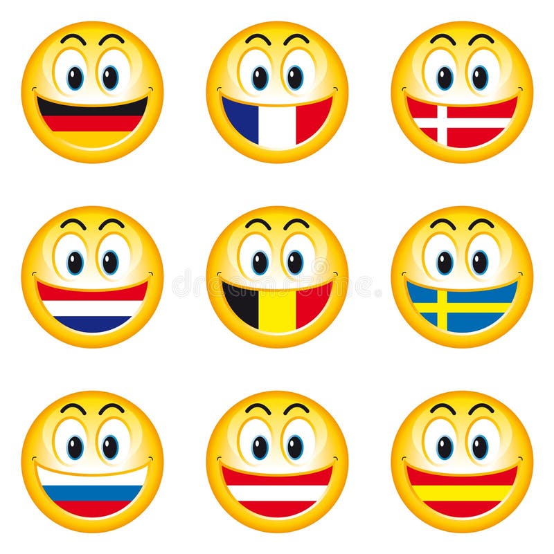 Smileys_flags_1 stock vector. Illustration of french - 13911093