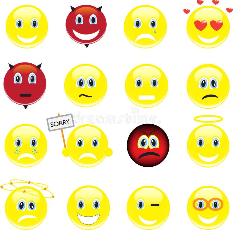 Smileys, Icons stock illustration. Illustration of symbol - 24974183