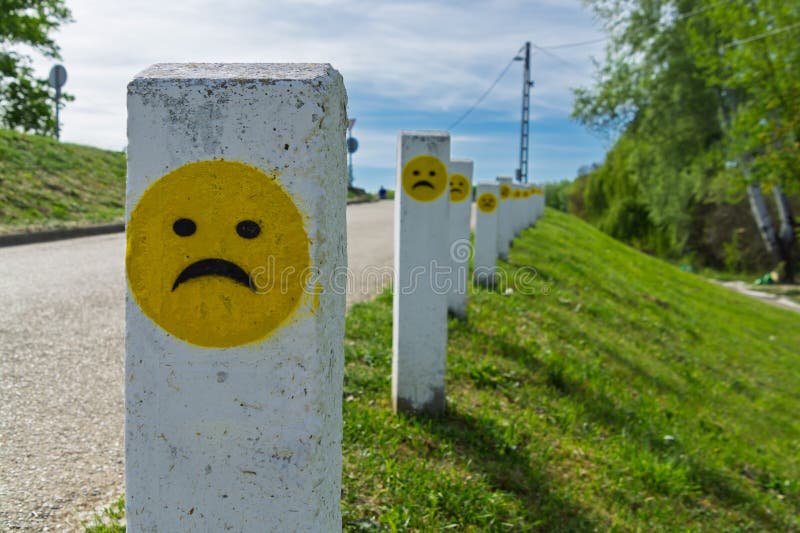 Smileys on the Road Columns Stock Photo - Image of smileys, face: 351422334