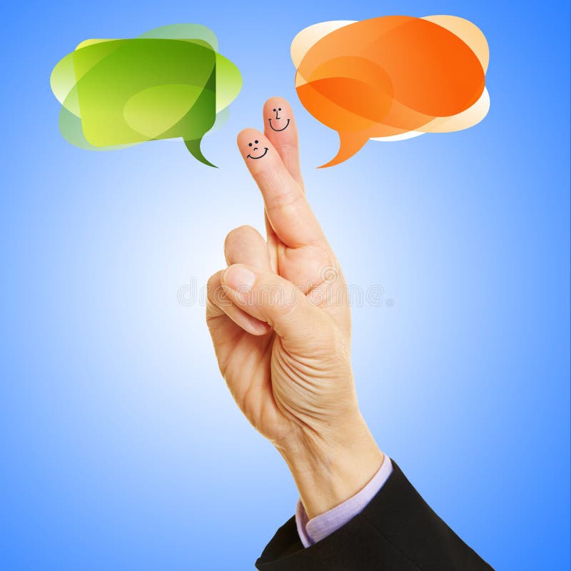 Smileys Talking with Speech Bubbles Stock Photo - Image of consulting ...