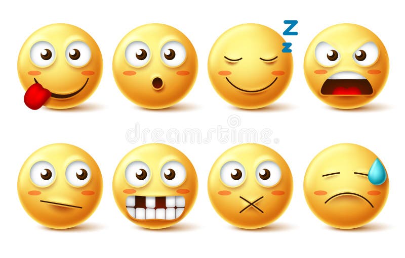 Vektoruppsättning För Steknologiska Ikoner. Smiley Face Och Emoji Med ... Vektoruppsättning För Steknologiska Ikoner. Smiley Face Och Emoji Med ...