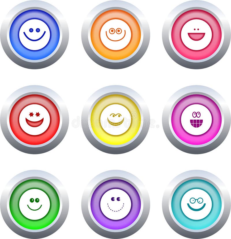 Smilie buttons stock illustration. Illustration of decoration - 3985103
