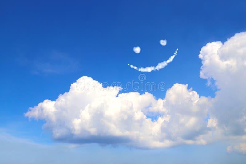 Smilie from Cloud in the Blue Sky Stock Photo - Image of cumulus ...