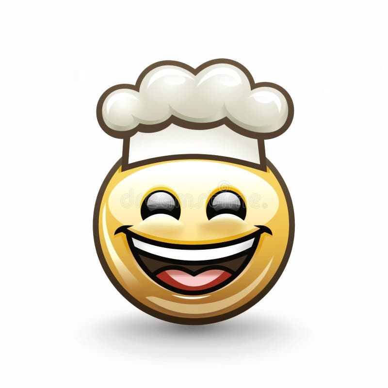 Smilie Face Wearing Chef S Hat Cooking a Meal Stock Illustration ...