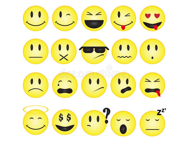 Cartoon Smiley Faces stock vector. Illustration of laugh - 11123946
