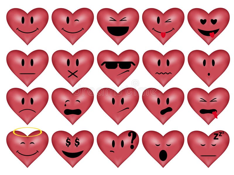 Smilies-hart vector illustratie. Illustration of klem - 11931685