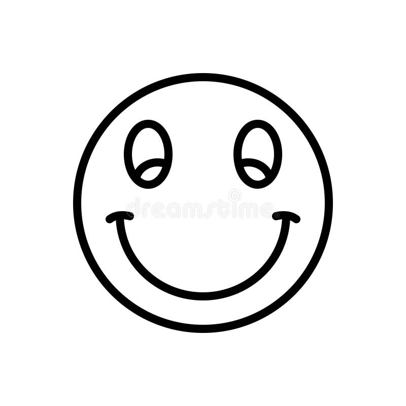 Black Line Icon for Smilies, Grin and Laugh Stock Vector - Illustration ...