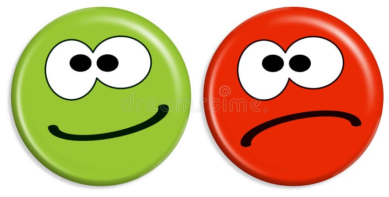 Smilies - Positief En Negatief Vector Illustratie - Illustration of ...