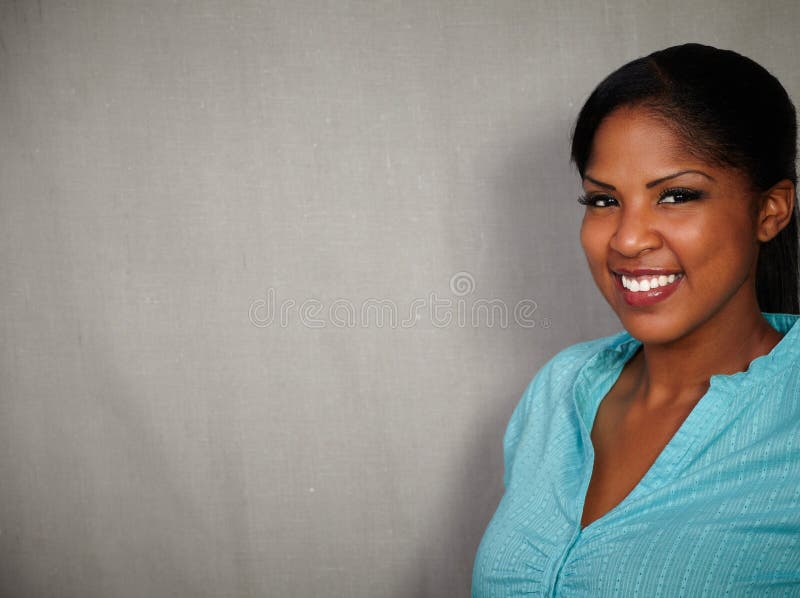 Smiling African Lady Looking at the Camera Stock Image - Image of good ...