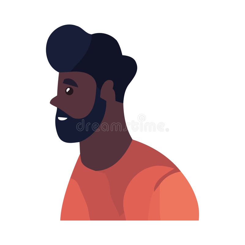 Smiling Afro Man with Beard Stock Vector - Illustration of sport, build ...