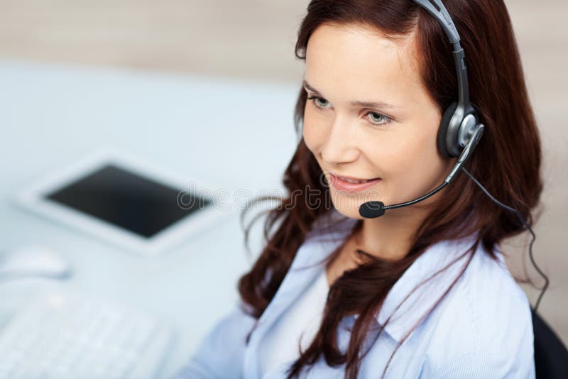 Smiling customer service stock image. Image of computer - 6535993