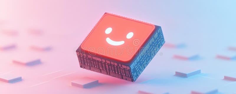 Smiling AI Chip Icon Representing Futuristic Technology and Artificial ...