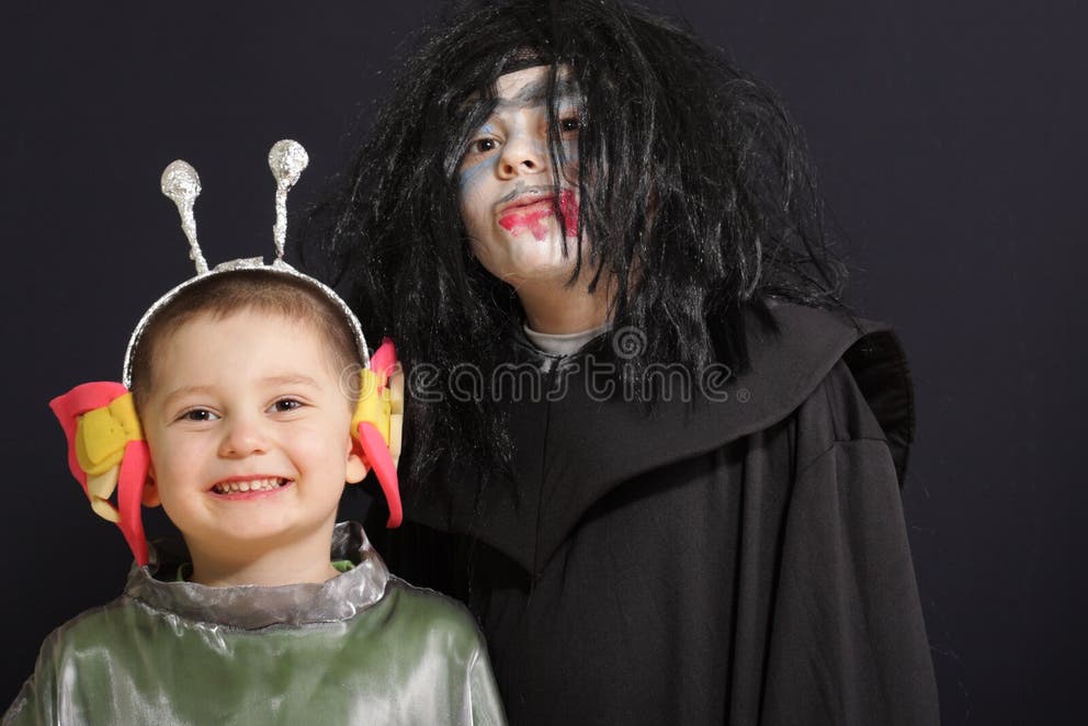 Smiling alien with vampire stock photo. Image of fancy - 6874678