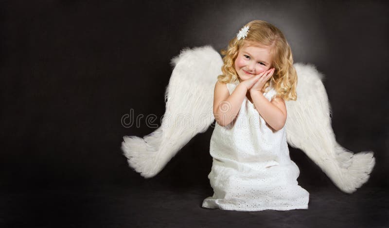 Angel Child Holding the World in Her Hands Stock Image - Image of blue ...
