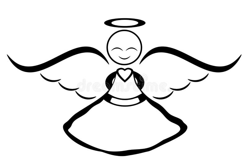 Smiling angel stock illustration. Illustration of icon - 34748817