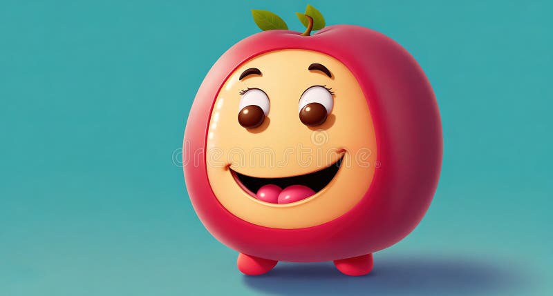 Smiling Apple stock illustration. Illustration of happiness - 313741147