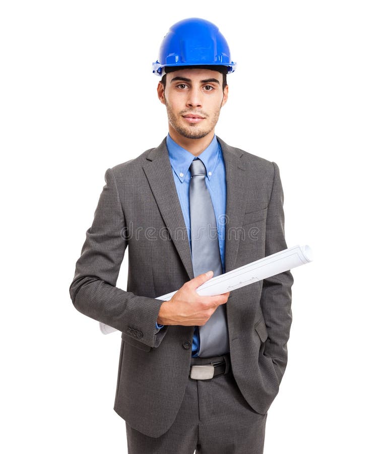 Smiling Architect in Front of His Team Stock Image - Image of people ...