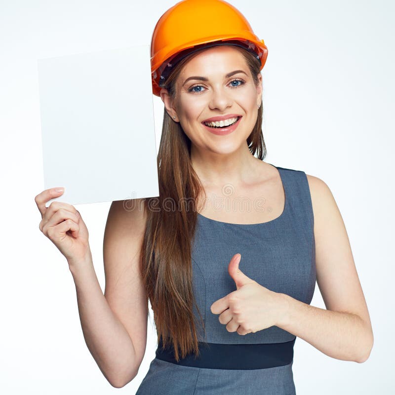 Smiling Architect Woman Hold Blank Sign Board Stock Photo - Image of ... Smiling Architect Woman Hold Blank Sign Board Stock Photo - Image of ...
