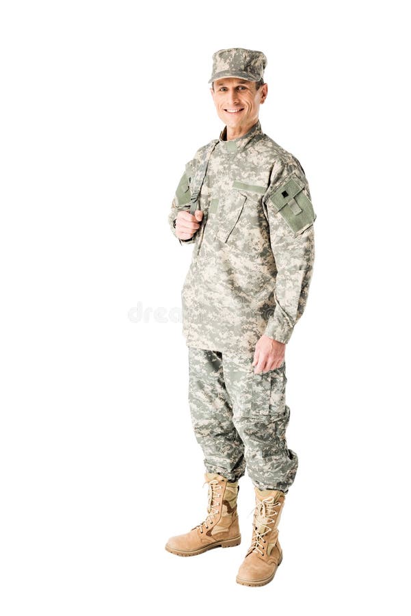 Smiling Army Soldier in Uniform Stock Image - Image of copyspace ...