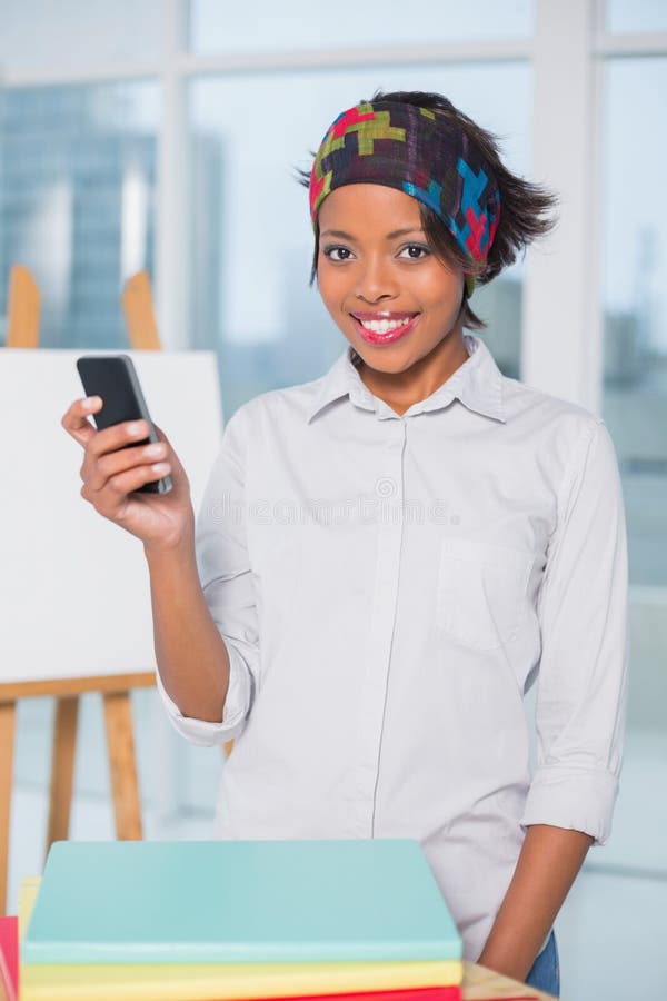 Smiling artist texting stock image. Image of white, creativity - 34391131