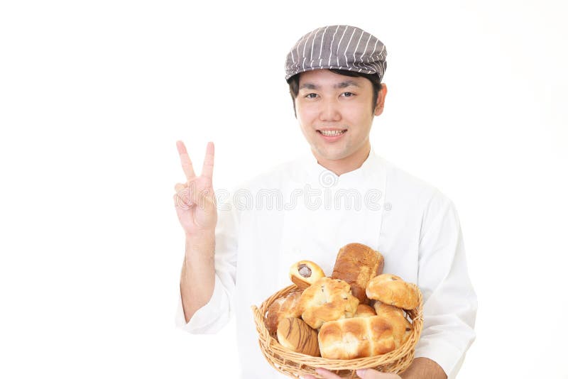 Smiling Asian baker stock image. Image of beauty, delicious - 126996119