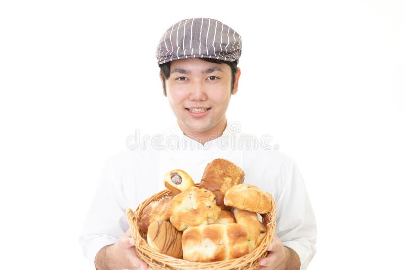 Smiling Asian baker stock photo. Image of business, cook - 126996166