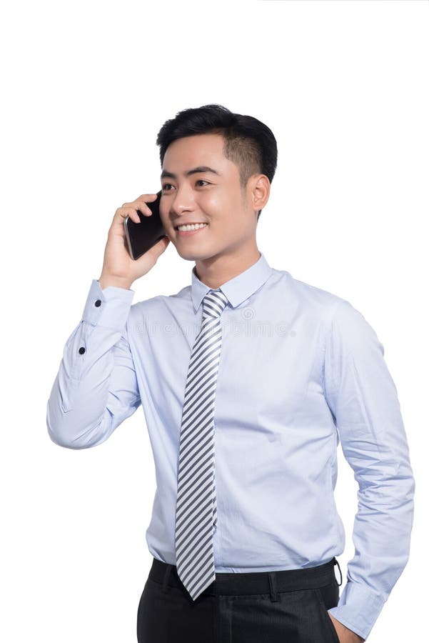 Smiling Asian Business Man, Phoning Stock Image - Image of asian, male ...