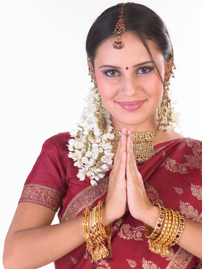 Teenage Girl in a Welcome Posture Stock Photo - Image of isolated, girl ...