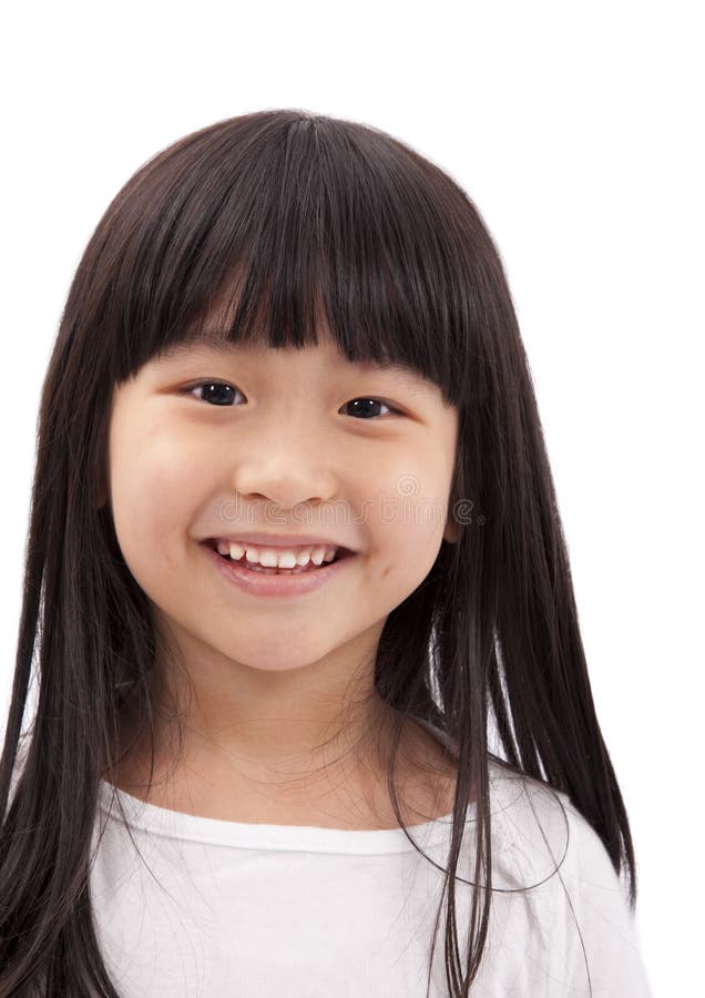 Smiling Asian little girl stock photo. Image of isolated - 17953856