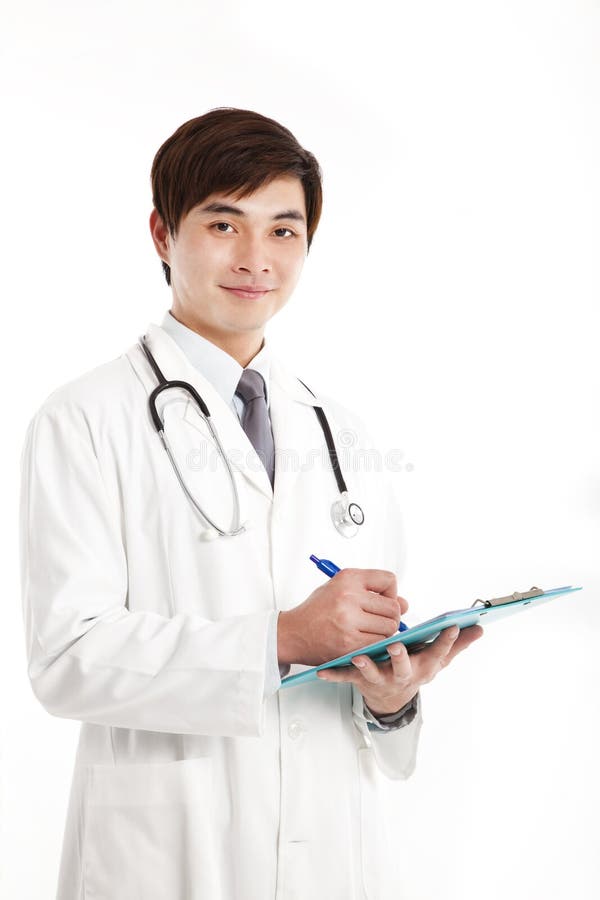 Smiling Asian Medical Doctor Stock Photo - Image of folder, asian: 25325082
