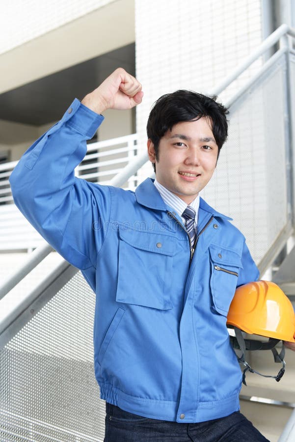 Smiling Asian worker stock image. Image of cheerful - 113607349