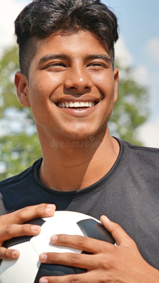Smiling Athletic Male Soccer Player Stock Image - Image of male ...