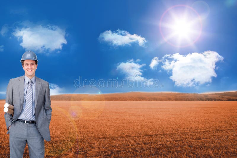 Smiling Attractive Architect on Phone Holding Plans Stock Photo - Image ... Smiling Attractive Architect on Phone Holding Plans Stock Photo - Image ...