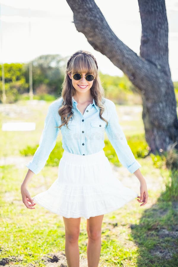 Smiling Attractive Blonde Model Posing Stock Image - Image of natural ...