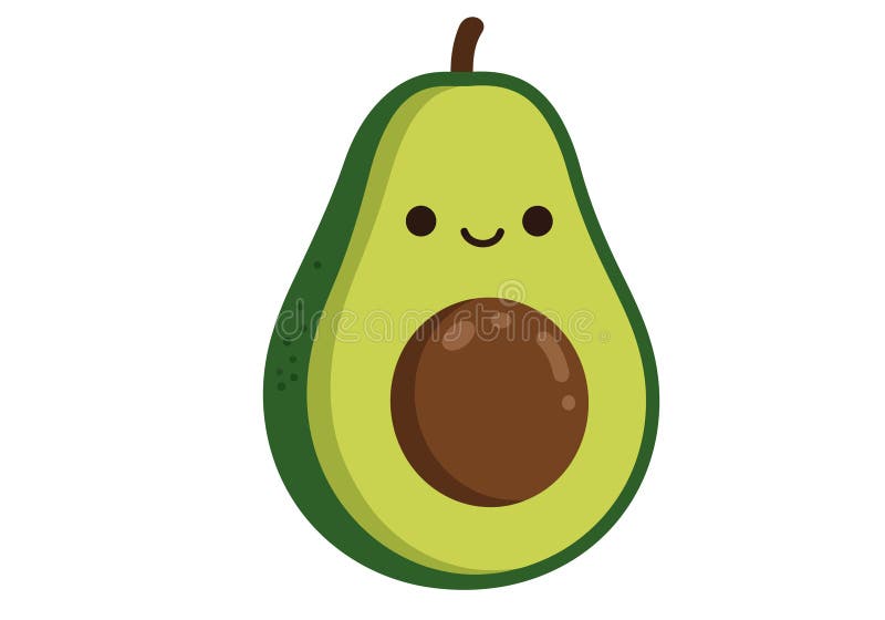 Cute avocado clip art stock vector. Illustration of vibrant - 372844377