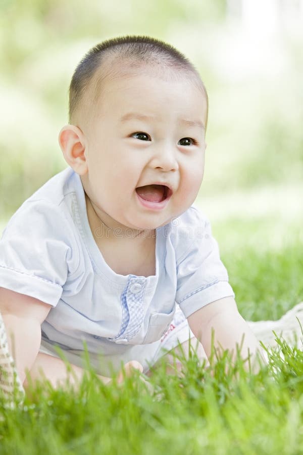 A smiling baby stock photo. Image of outdoor, minor, portrait - 31395702
