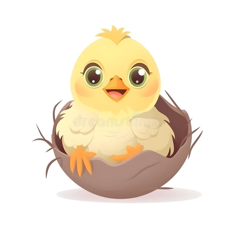 Smiling Baby Chick Character Stock Illustration - Illustration of bird ...