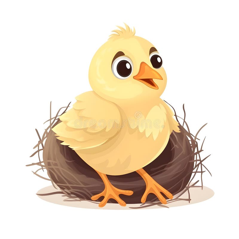 Smiling baby chick vector stock illustration. Illustration of little ...
