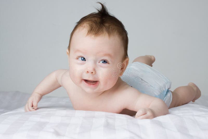 Smiling baby girl stock image. Image of happily, observant - 3993447