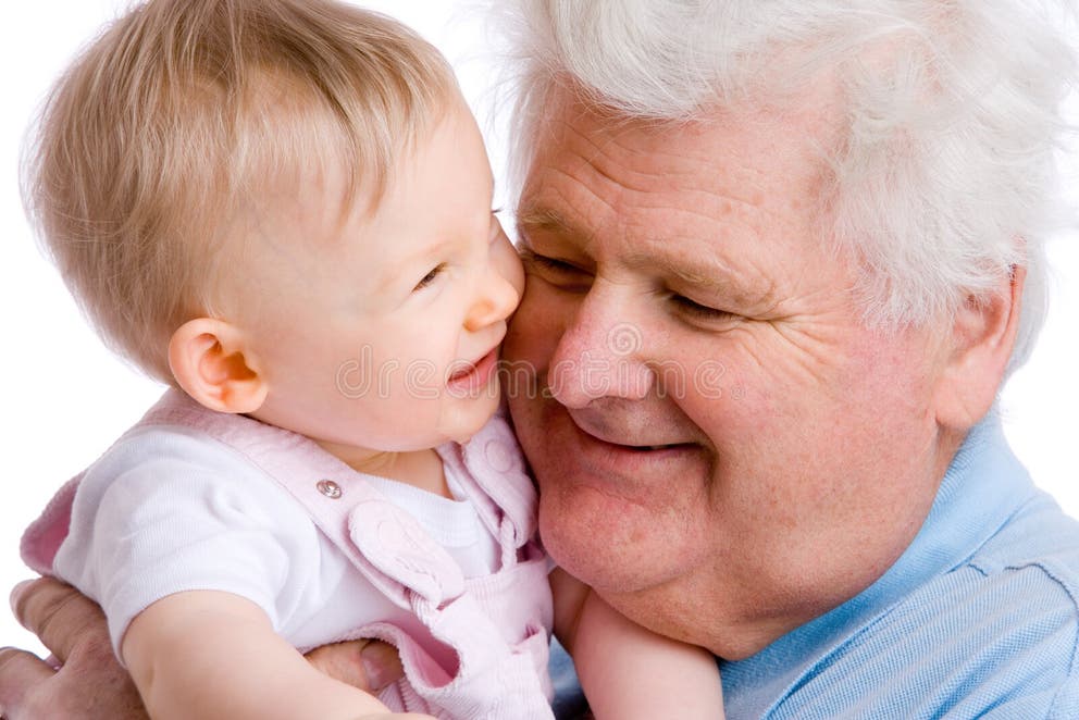 Smiling baby with gramps stock photo. Image of caring - 2183552