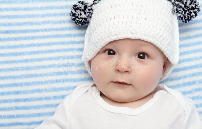 Smiling baby stock photo. Image of human, look, back - 33918792