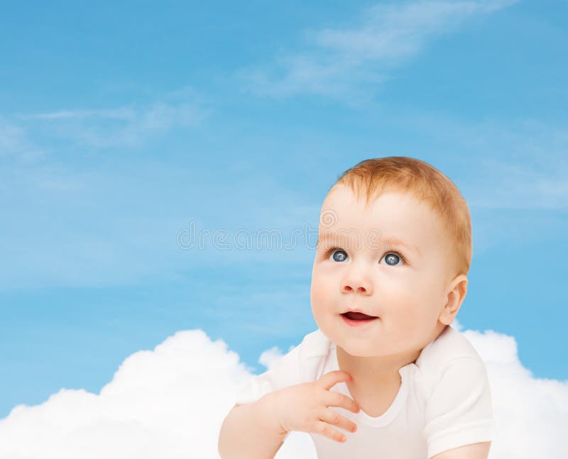 Smiling baby looking up stock image. Image of life, care - 42829403