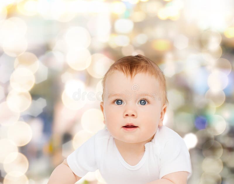 Smiling baby looking up stock image. Image of clean, healthy - 43403249