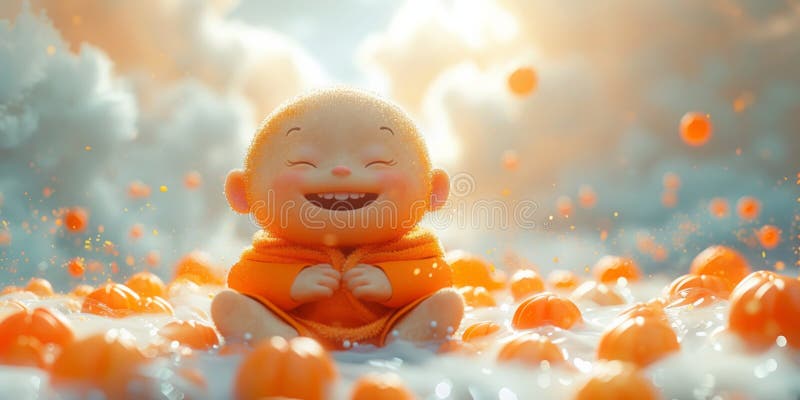 Smiling Baby in the Snow. Computer Digital Drawing Stock Illustration ...