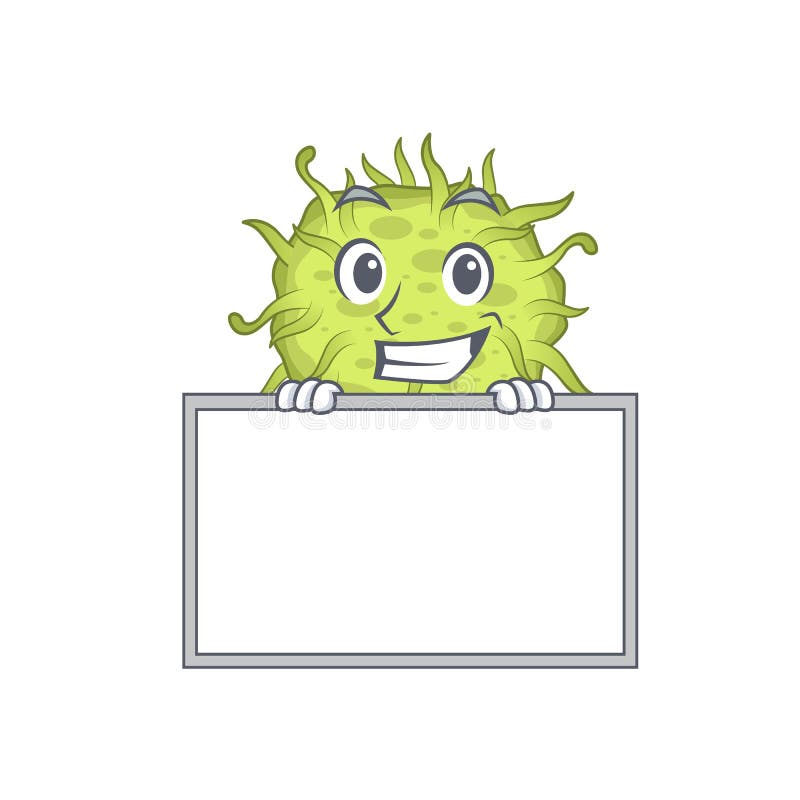 Smiling Bacteria Spirilla Cartoon Design Style Has a Board Stock Vector ...