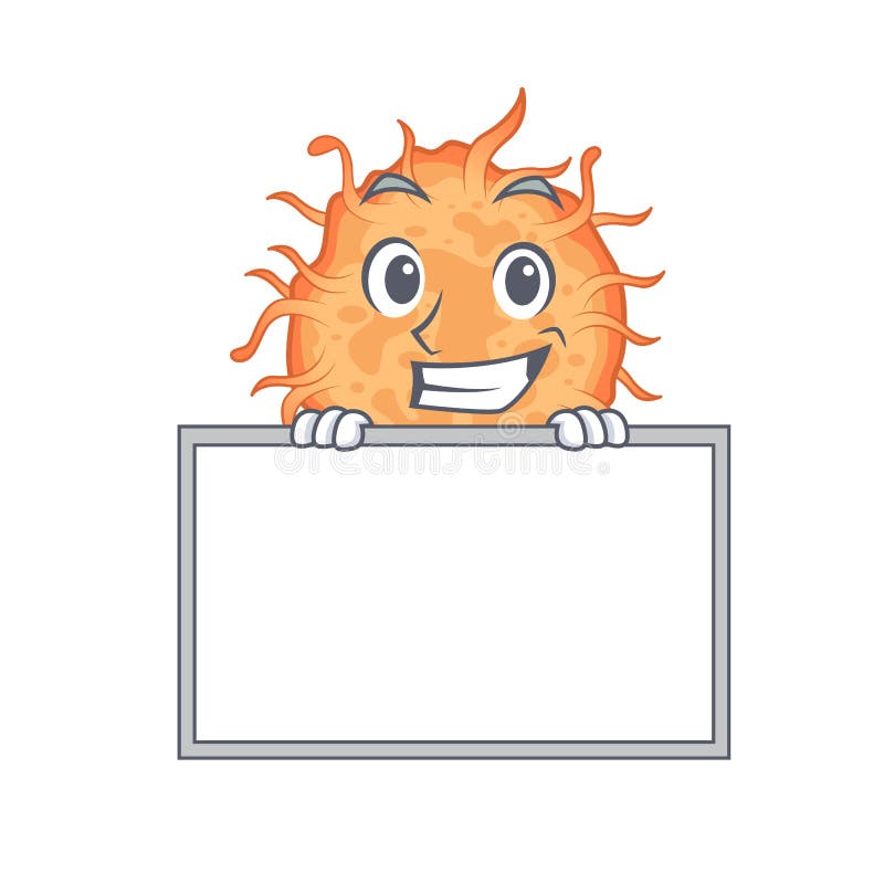 Smiling Bacteria Spirilla Cartoon Design Style Has a Board Stock Vector ...